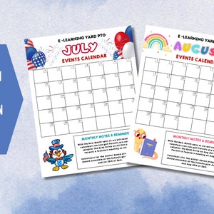 EDITABLE Monthly Event Calendar Flyer Template, Year at a Glance ...