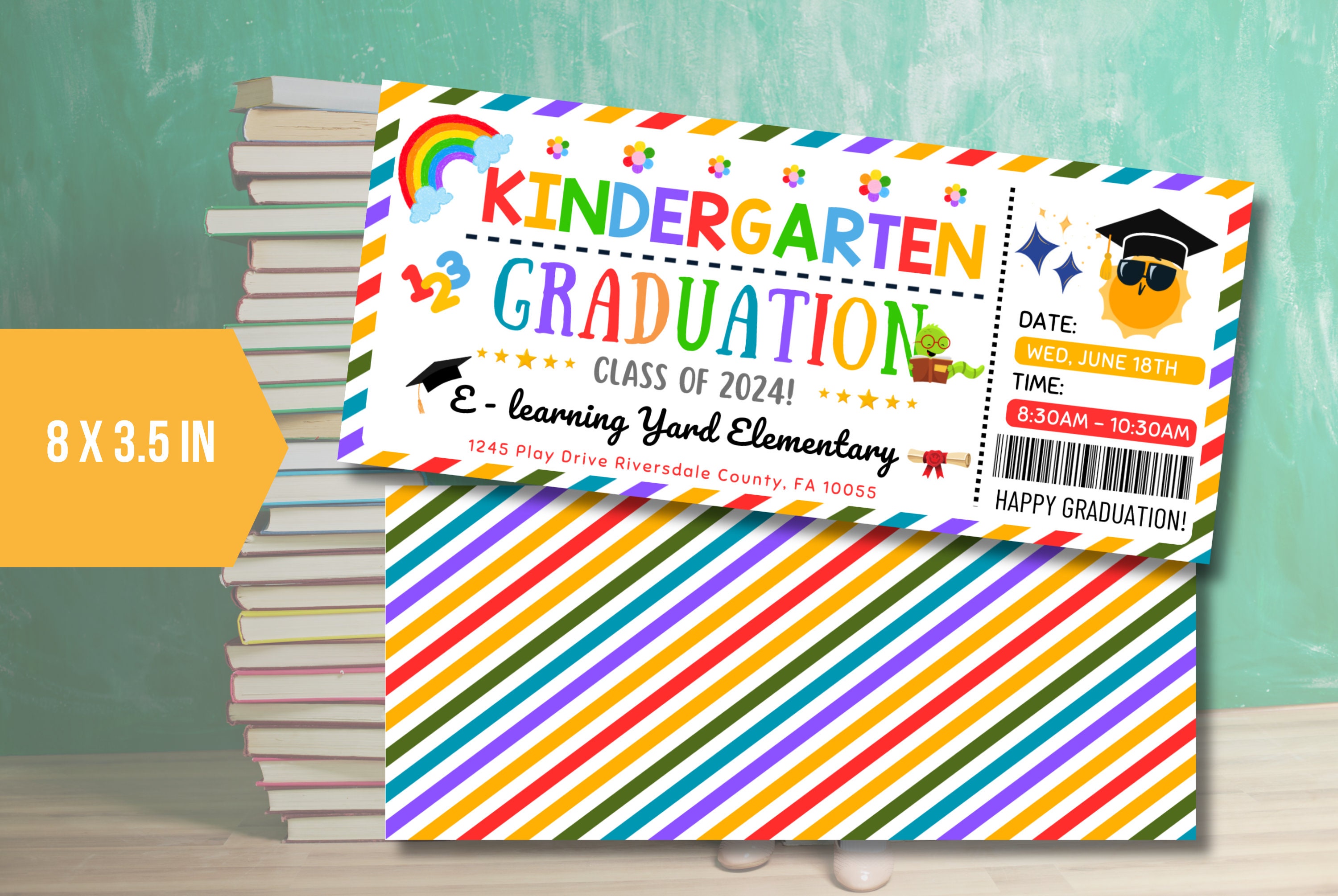 EDITABLE Pre School Graduation Ticket, Kindergarten Graduation, School ...