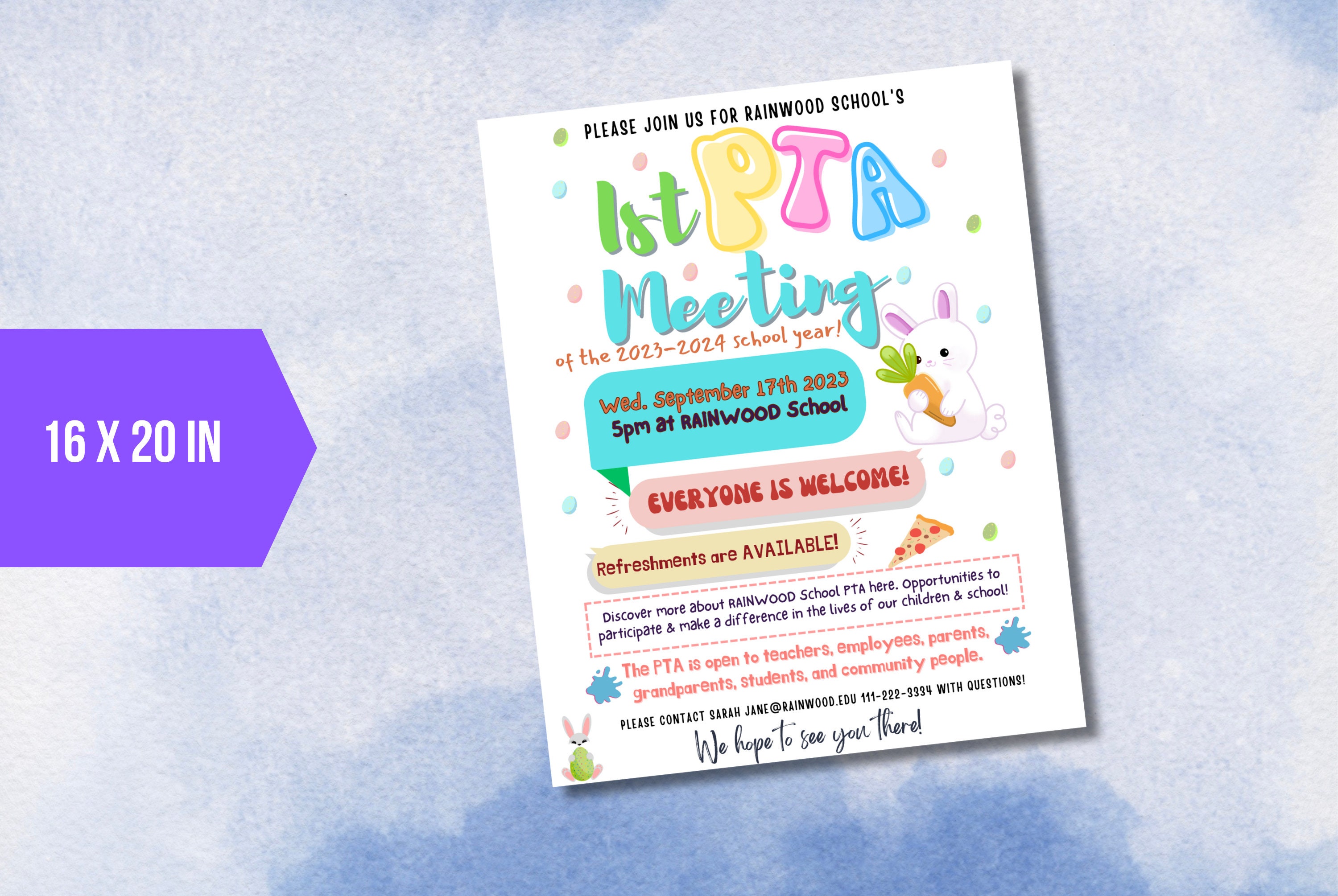 EDITABLE PTA Meeting Handout Flyer School Information Meeting - Etsy ...
