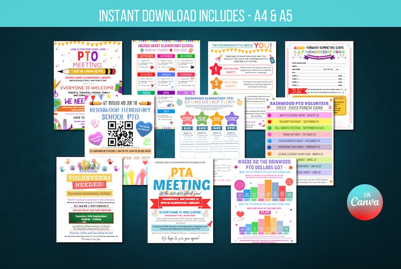 EDITABLE PTO Flyer Package, Printable School Pto Information Form ...