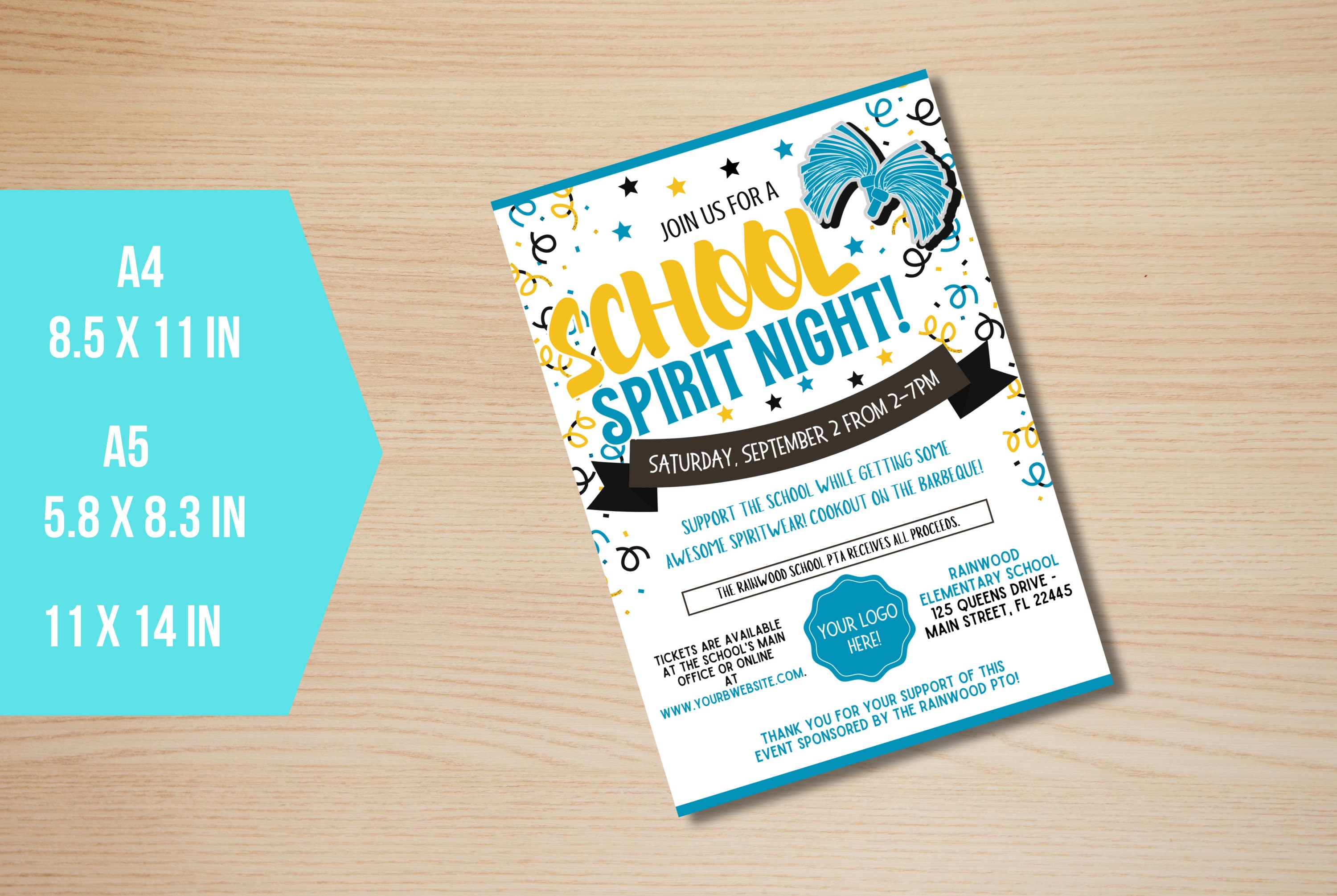 EDITABLE School Spirit Flyer Package School Spirit Night - Etsy