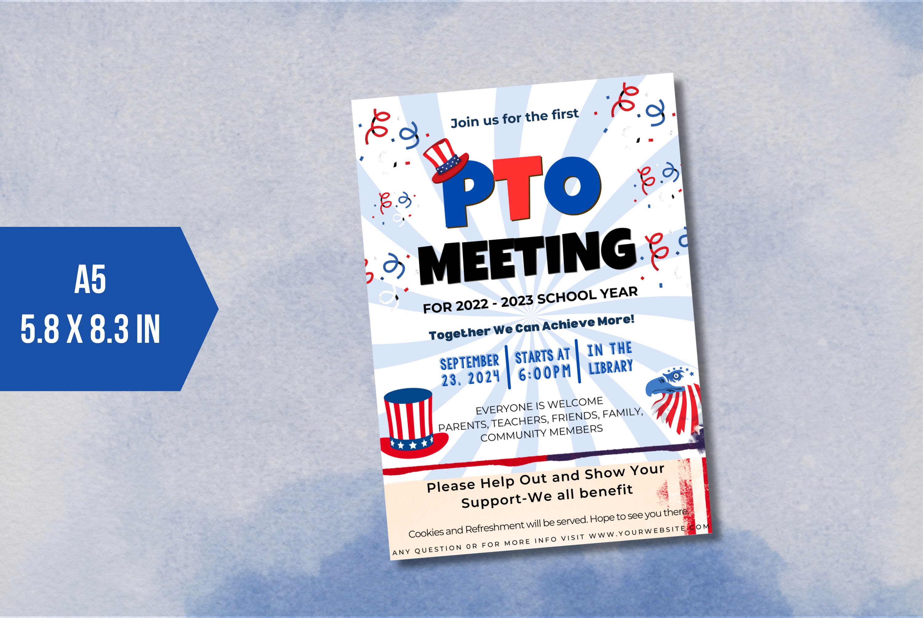 EDITABLE July PTO Meeting Handout Flyer, School Information Meeting ...