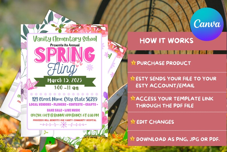 Spring Market Flyer EDITABLE Poster for Bazaar Easter - Etsy