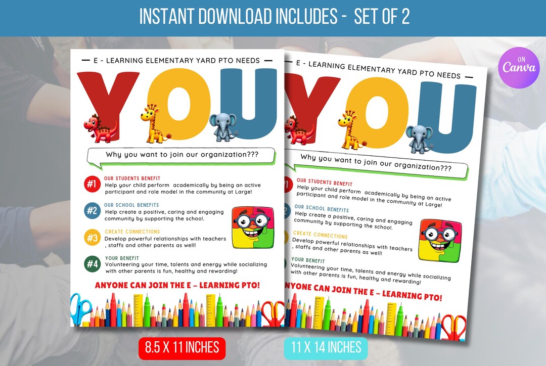 EDITABLE PTO PTA Recruitment Flyer Template, Join the Pto Information ...