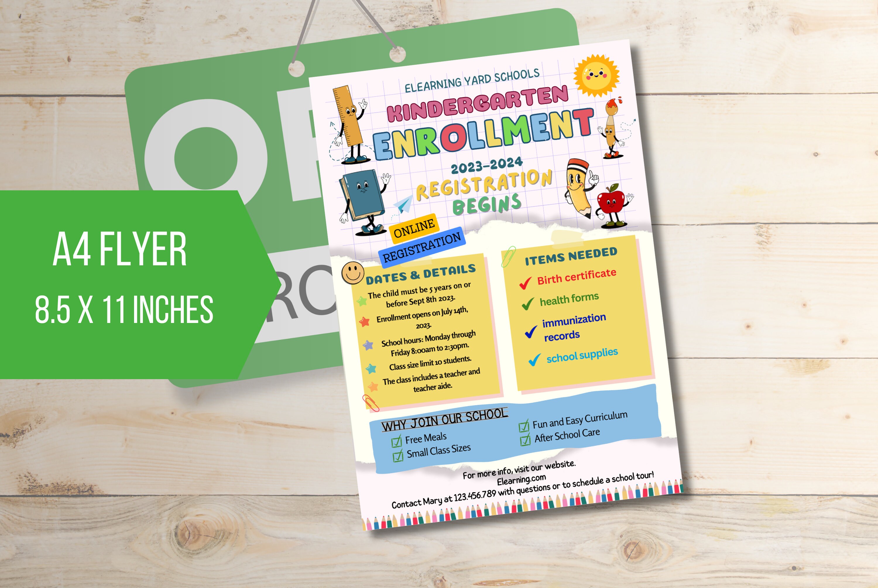 EDITABLE Kindergarten Enrollment Flyer, Registration Flyer, School ...