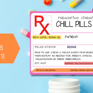 EDITABLE Happy Pills Label, Funny Gag Gift Professional Office Gift ...