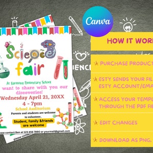 Science Fair Editable Flyer, PRINTABLE Template for School Event ...