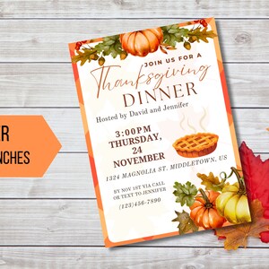 EDITABLE Thanksgiving Dinner Flyer Template, Printable Thanksgiving ...