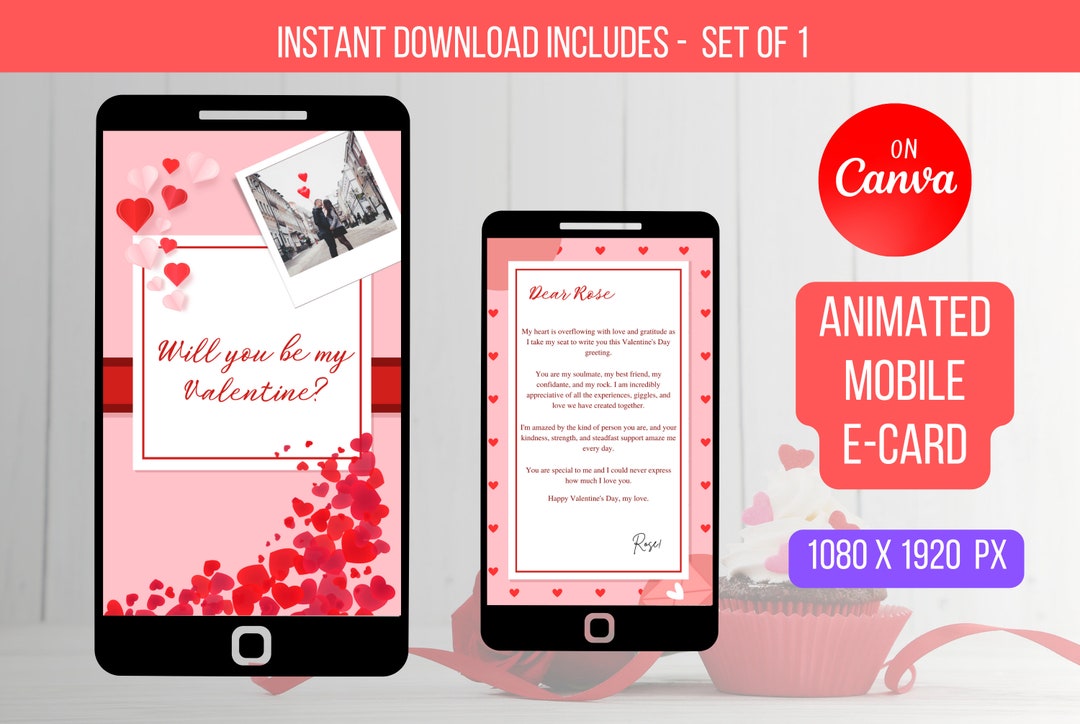 EDITABLE Valentines Day Animated Card Invite for Mobile Phone ...
