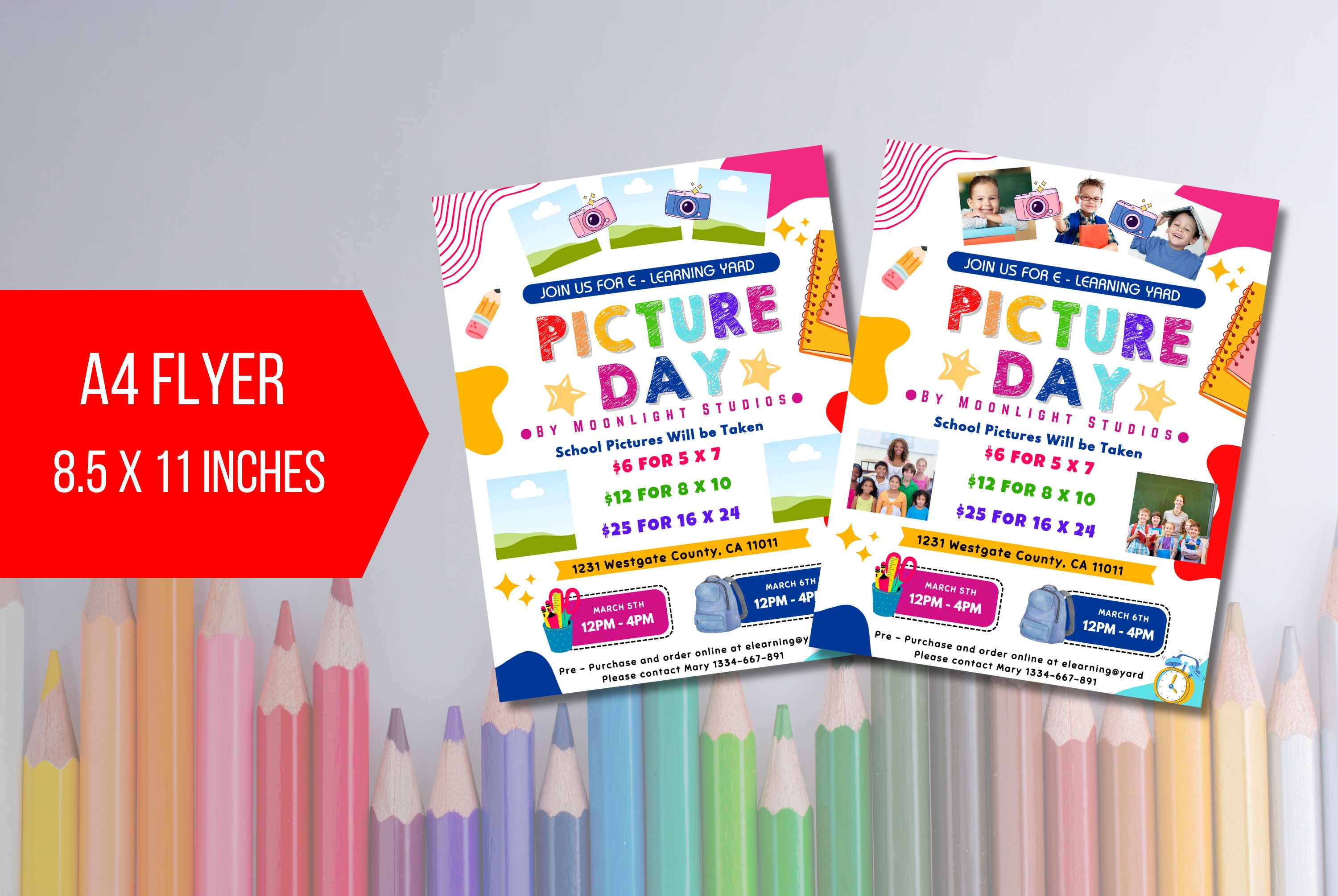 EDITABLE School Photos Flyer, Business Photography Studio, Kids ...