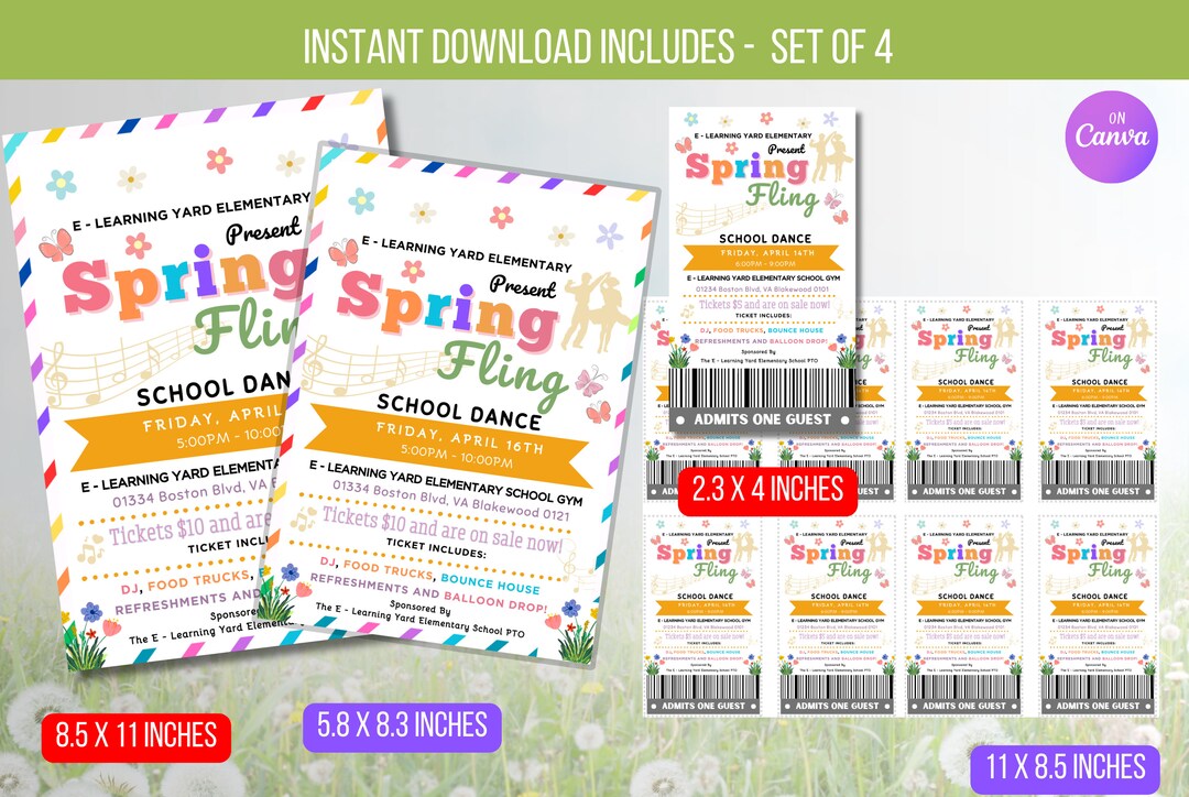 EDITABLE Spring Fling Market Flyer, Easter Festival Fundraiser Event, PTA PTO, Craft Show ...