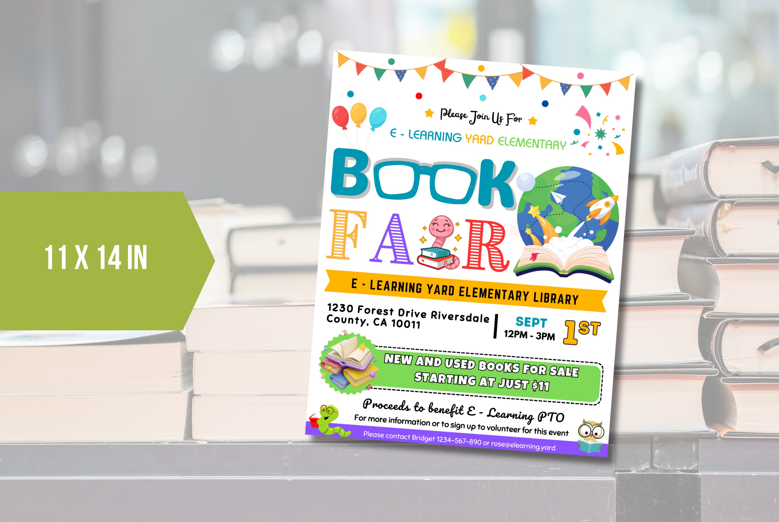 EDITABLE Book Fair Flyer Printable School Fundraiser Invitation ...