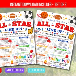 EDIATABLE All Star Line up Teacher and Staff Appreciation Week ...