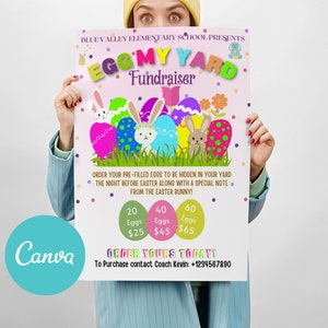 Egg My Yard Event Flyer Printable, Editable Egg Event Easter Bunny ...