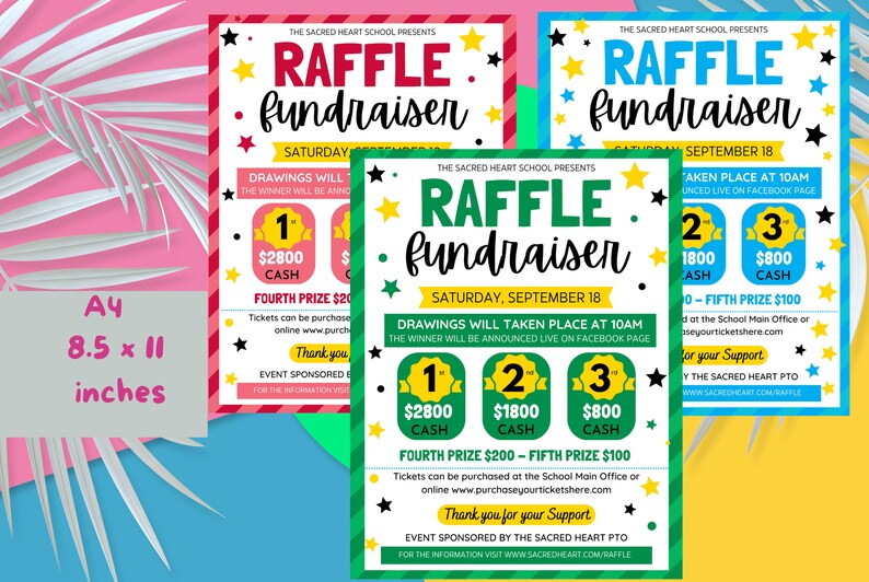 Raffle Fundraiser Flyer Raffle Fundraiser Editable Template - Etsy
