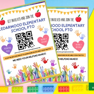 School Pto Pta Recruitment Flyer With QR Code, Printable Handout School ...