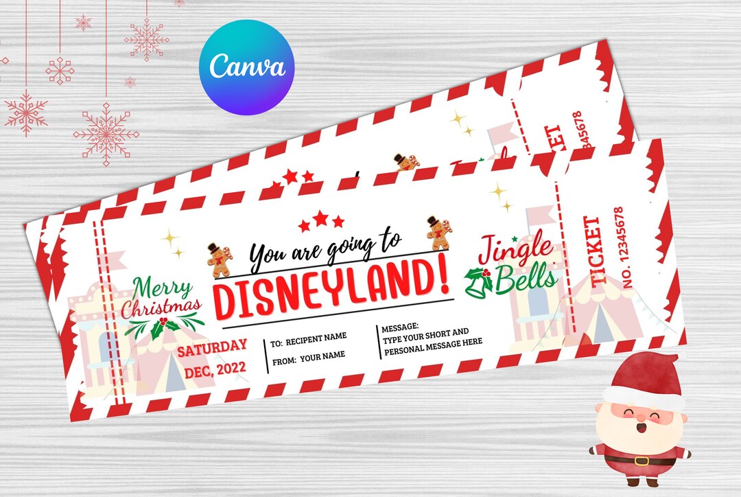 Surprise Christmas Amusement Park Ticket, Holiday Surprise Ticket ...