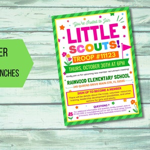 Scout Recruitment Flyer Troop Informational Meeting Invite School ...