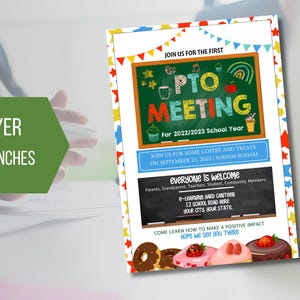 EDITABLE PTO PTA Meeting Handout Flyer, School Fundraiser Event ...