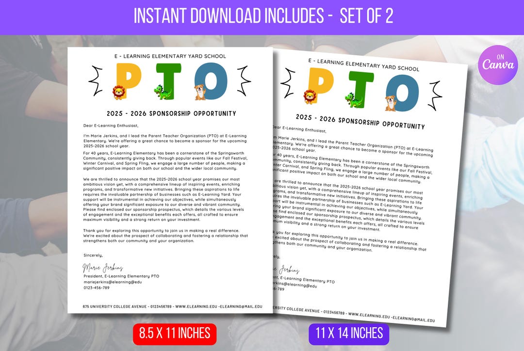 EDITABLE PTO President Letter, PTO President Welcome Letter School ...