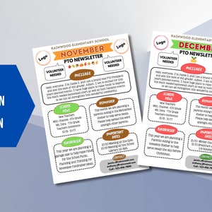 EDITABLE Monthly Newsletter Template Package, Classroom Printable ...