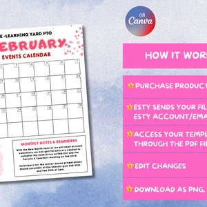 EDITABLE Monthly Event Calendar Flyer Template, Year at a Glance ...