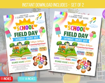 Editable School Field Day Flyer, Printable PTA PTO Flyer, School ...