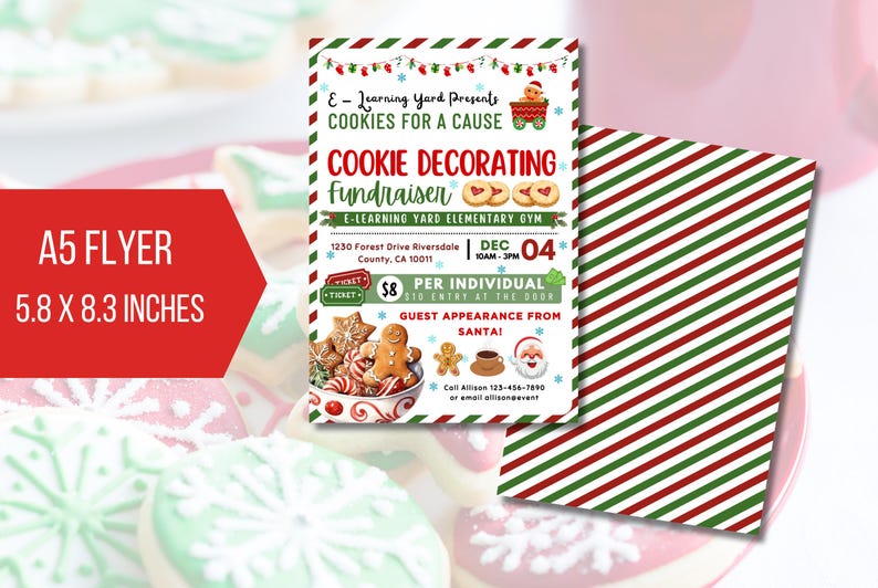 EDITABLE Cookie Decorating Fundraiser Flyer, PTA PTO Holiday Fundraiser ...