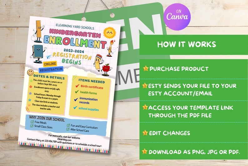 EDITABLE Kindergarten Enrollment Flyer, Registration Flyer, School ...