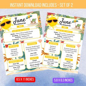 EDITABLE June Newsletter Template, Classroom Printable Handout Flyer ...