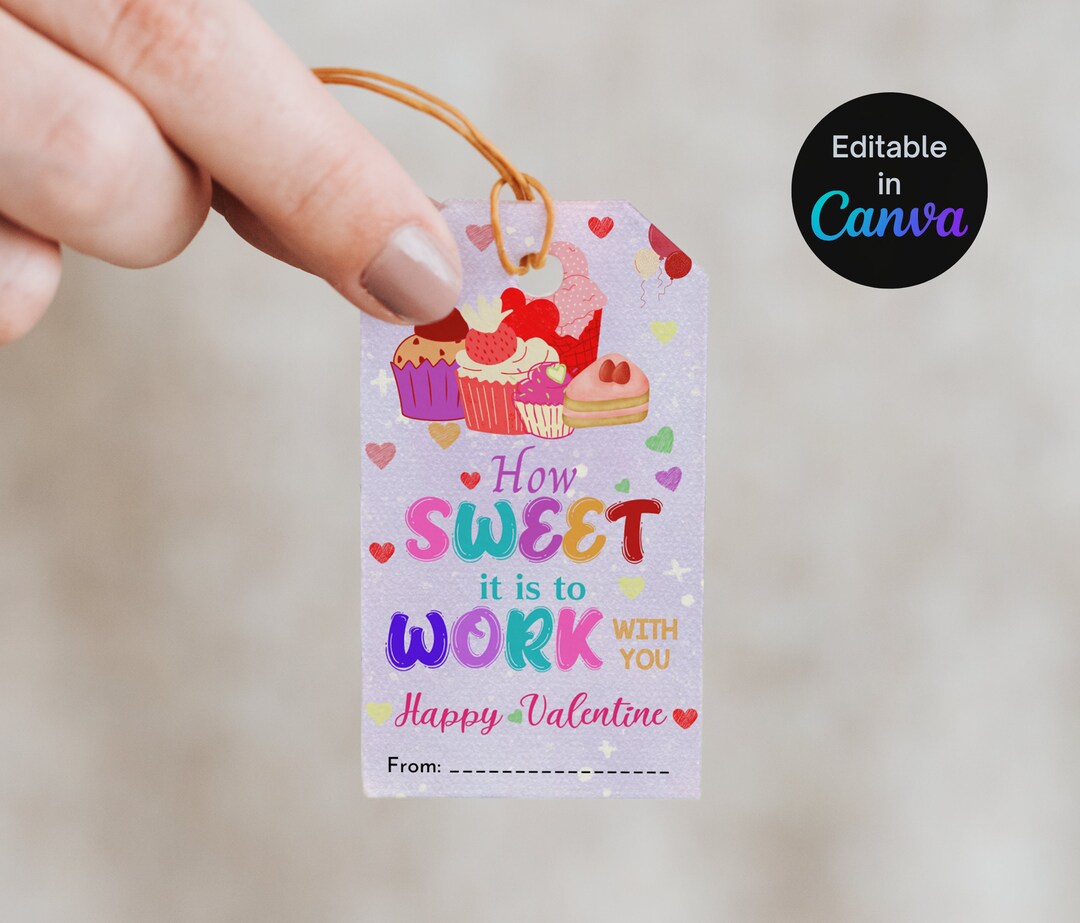 EDITABLE Coworker Valentine's Day Gift Tag, Editable Teachers Valentine ...