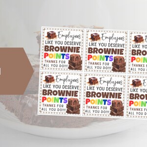 EDITABLE Employees Deserve Brownie Points, Employee Appreciation Gift ...