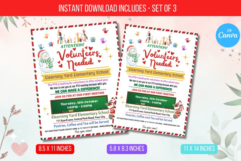 EDITABLE Volunteer Recruitment Flyer, Volunteers Needed Flyer Template ...