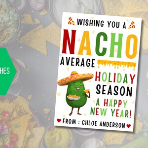 EDITABLE Nacho Average Christmas Gift Tag, Nachos Holiday Gift Tag ...