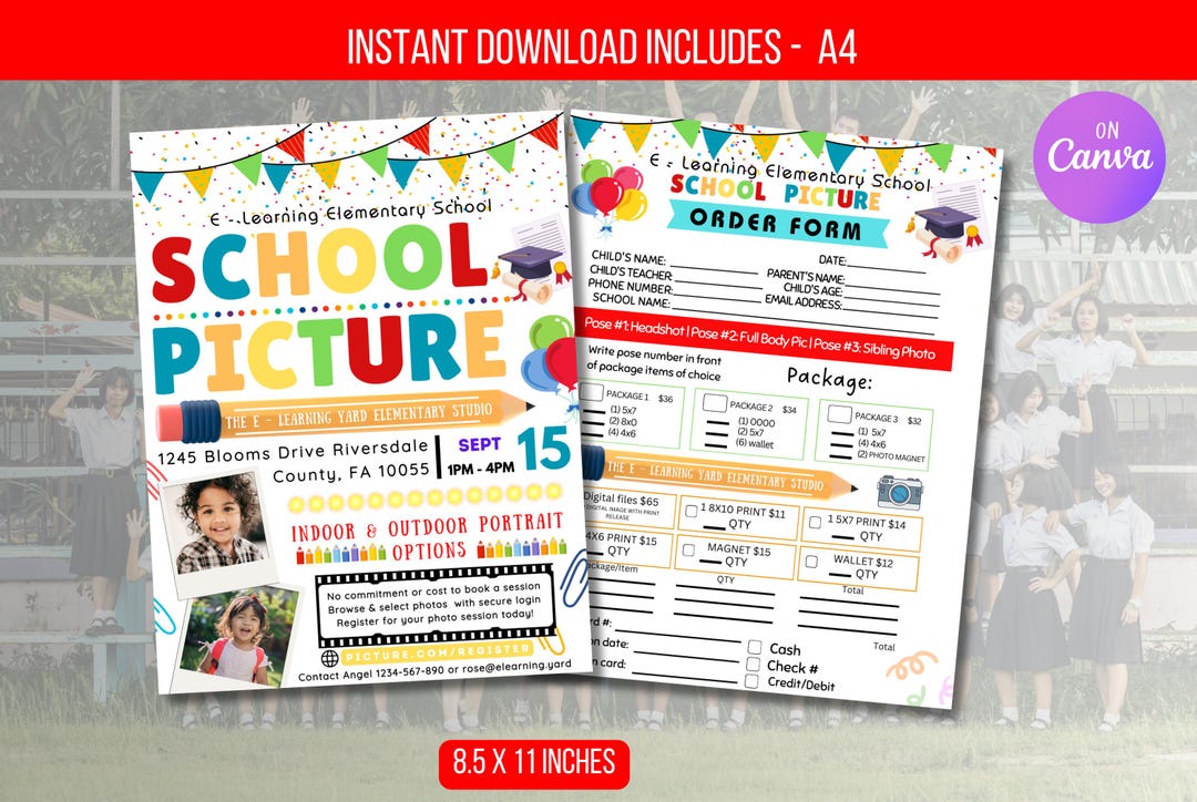 EDITABLE School Photos Flyer, Business Photography Studio, Kids ...