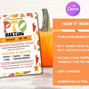 EDITABLE Fall PTO PTA Meeting Handout Flyer, School Information Meeting ...