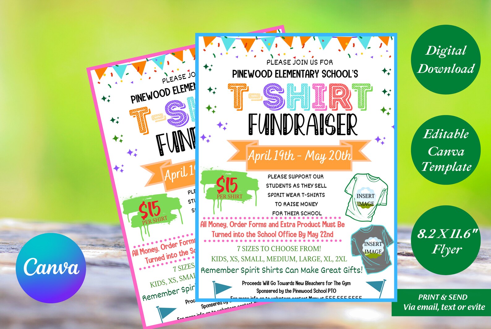 T-shirt Fundraiser Flyer Printable PTO PTA Sale Clothing - Etsy