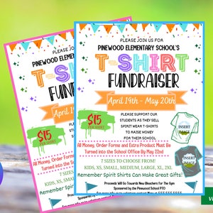 T-shirt Fundraiser Flyer Printable PTO PTA Sale Clothing School Spirit ...