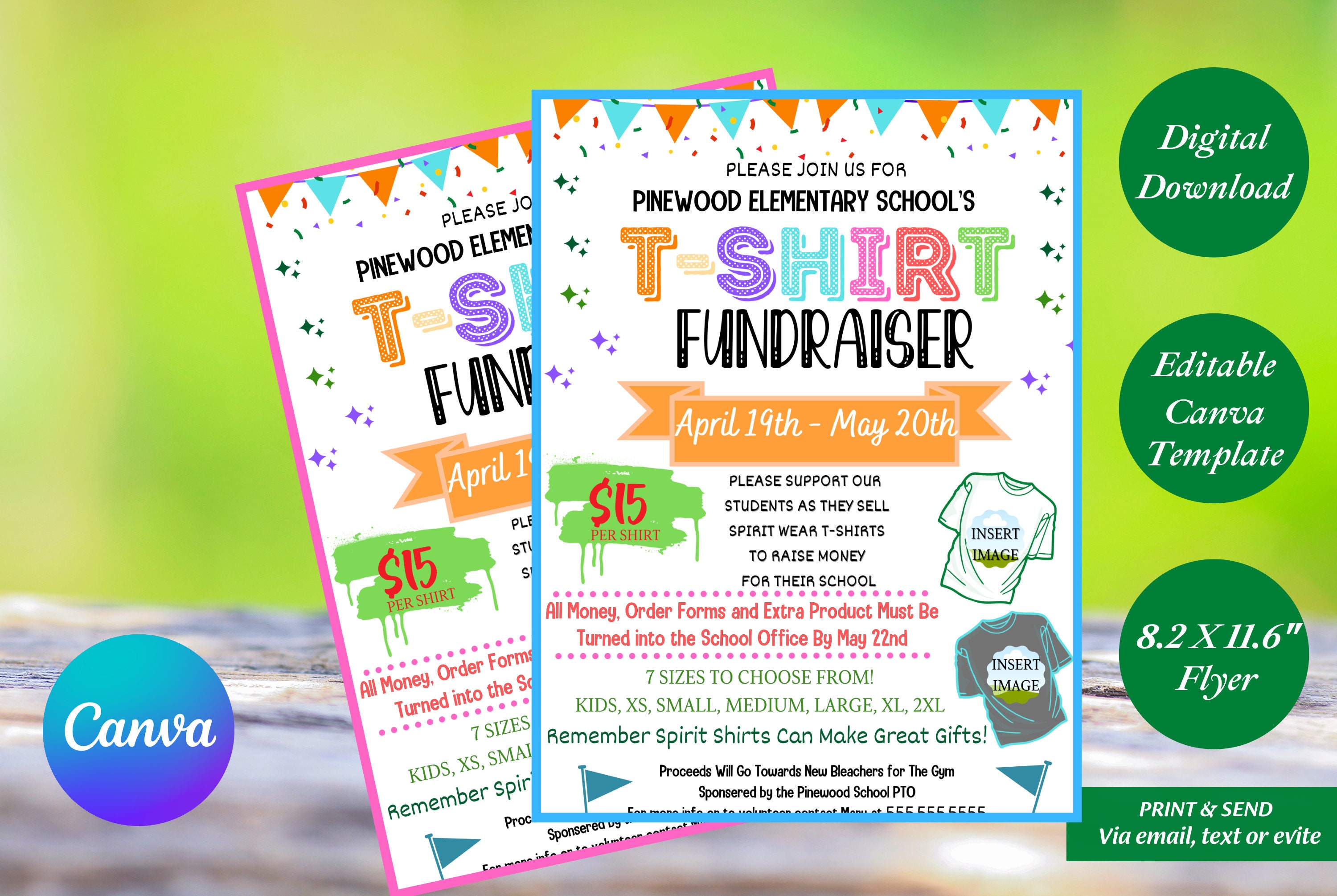 T-shirt Fundraiser Flyer Printable PTO PTA Sale Clothing - Etsy