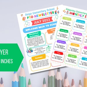 Newsletter PTO Bundle, Checklist Events Parent Teacher Organization ...