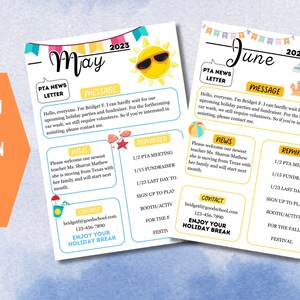 EDITABLE Monthly Newsletter Flyer Template, Classroom Printable Handout ...