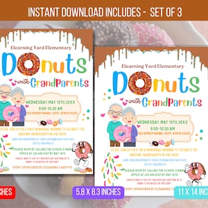 EDITABLE Donuts With Grandparents Flyer, School Grandparents Event ...