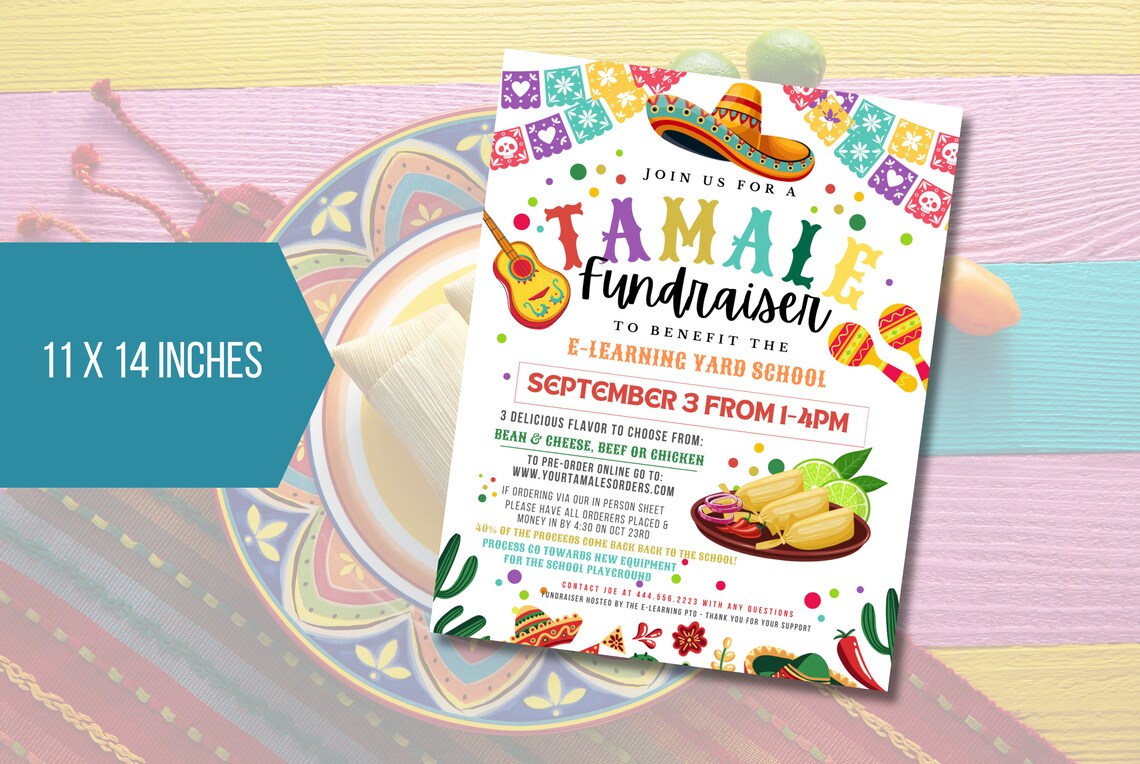 EDITABLE Tamale Fundraiser, Mexican Food Dinner Night Event, PTO PTA ...