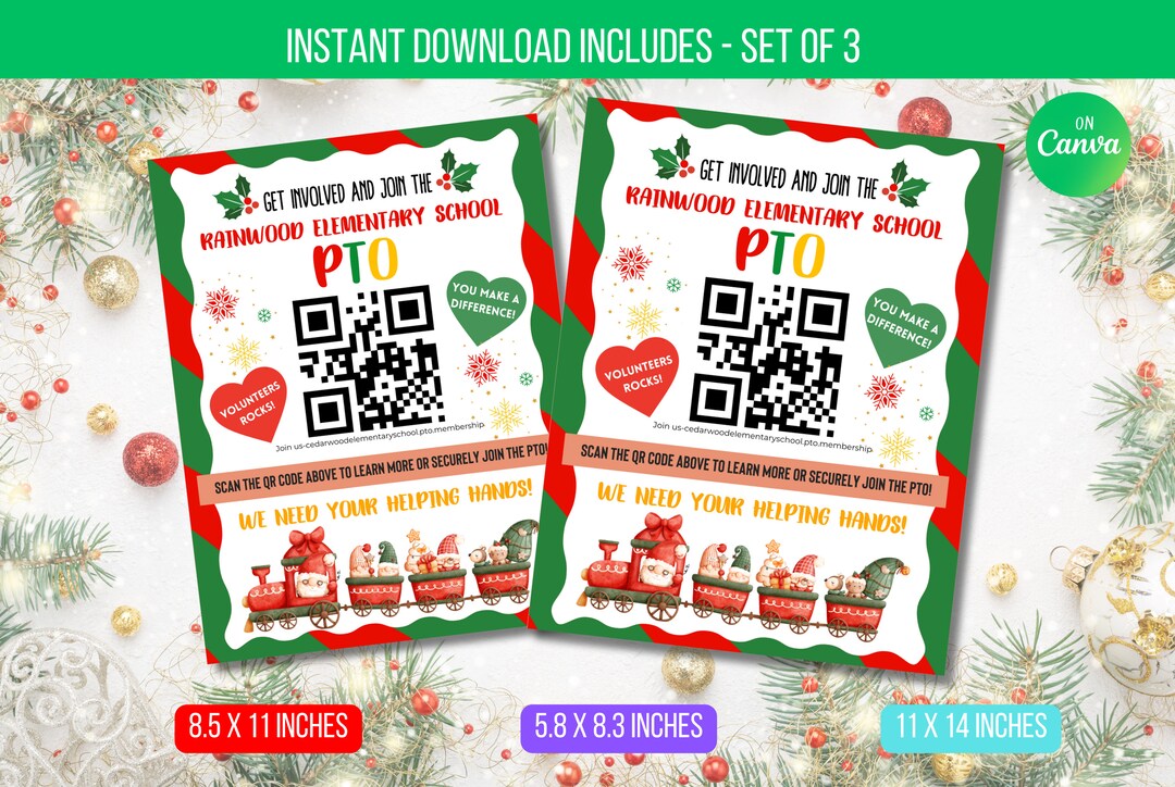 EDITABLE School PTO Recruitment Flyer With QR Code, Printable Handout ...