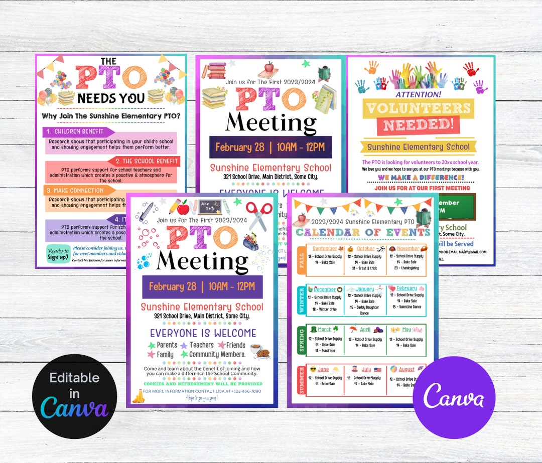 PTO Bundle, Pto/pta Information Meeting Flyer, Why Join the PTO, Pto ...