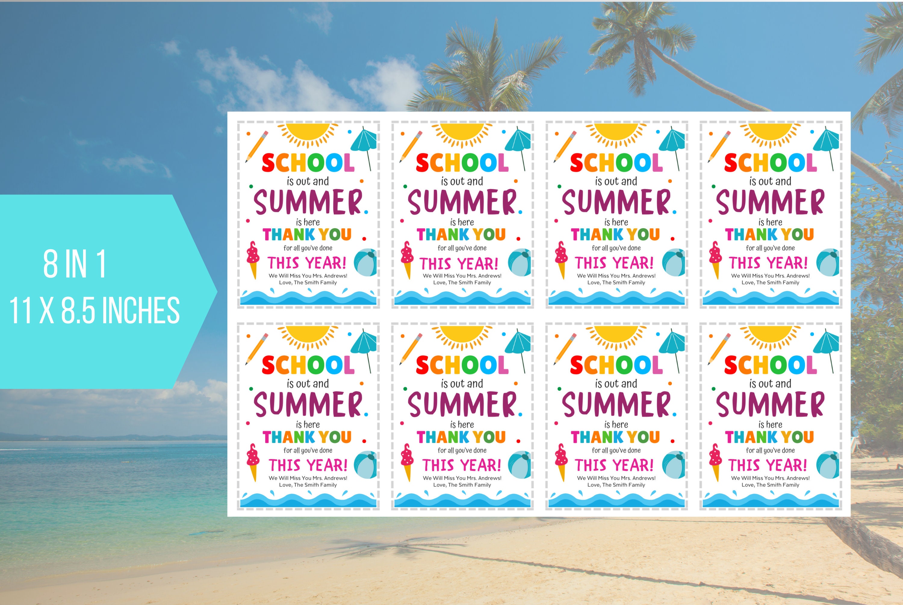 EDITABLE Summer is Here School is Out Tag, End of School Tag ...
