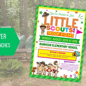 EDITABLE Scout Recruitment Flyer, Troop Informational Meeting Template ...