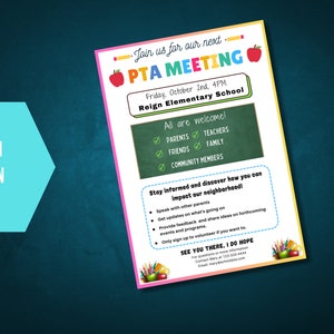 EDITABLE PTA Meeting Package, Pto/pta Information Meeting Flyer, Why ...