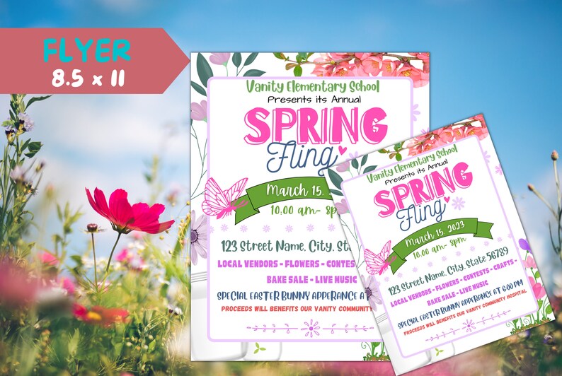Spring Market Flyer, EDITABLE Poster for Bazaar, Easter Festival ...