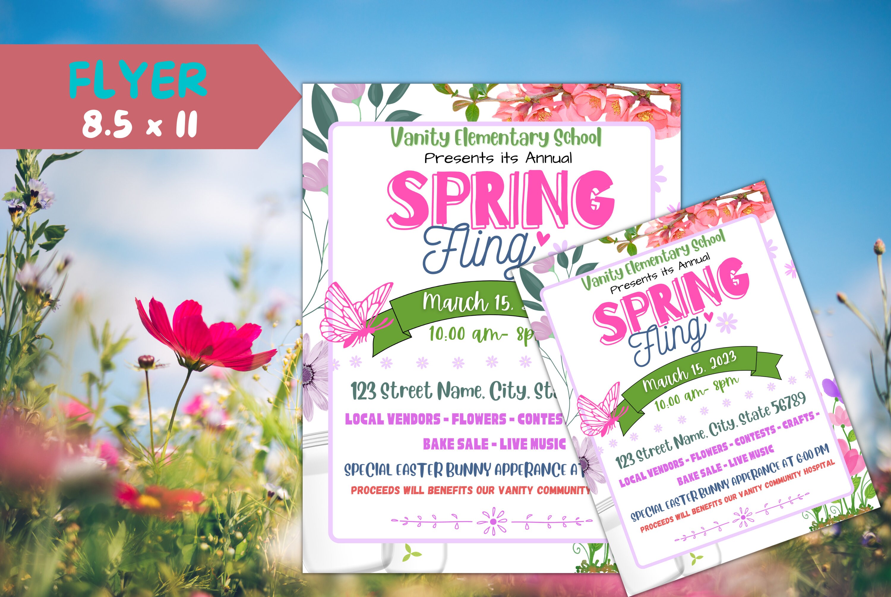 Spring Market Flyer, EDITABLE Poster for Bazaar, Easter Festival ...